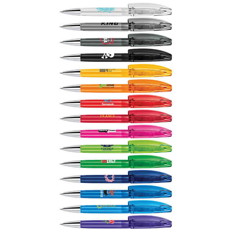 Senator Bridge Clear Plastic Ball Pen With Metal Nose Cone - Parkers ...